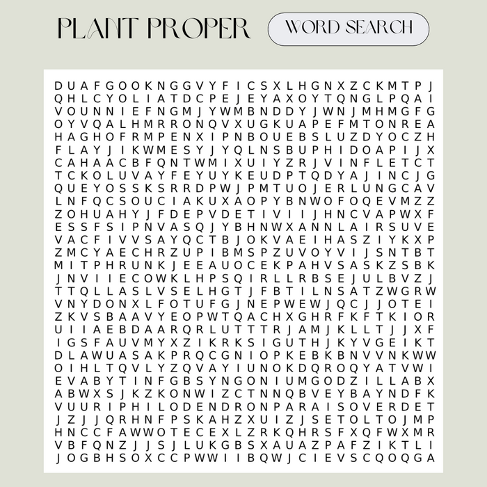 Plant Word Search | Plant Proper
